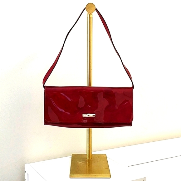 Longchamp | Bags | Longchamp Y2k Cherry Red Patent Leather Rousseau ...